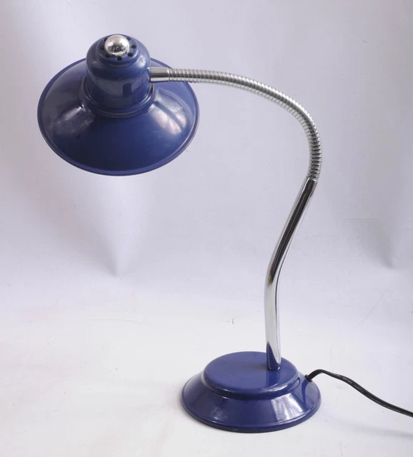 VINTAGE 1990`S GOOSENECK Fisherman Desk Lamp Blue £24.50 - PicClick UK