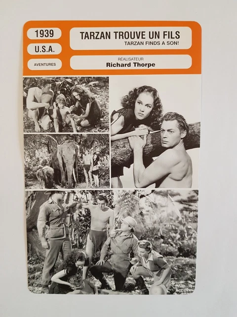 CARTE FICHE CINEMA 1939 TARZAN TROUVE UN FILS Johnny Weissmuller ...