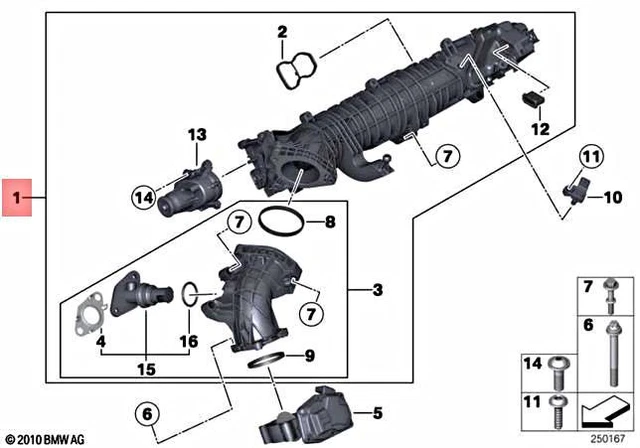 GENUINE BMW X3 X5 X6 F01 F02 F06 Intake Manifold With Flap Control ...