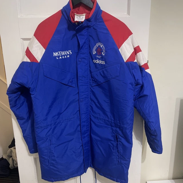 GLASGOW RANGERS ADIDAS McEwans 92/94 (Padded) Bench Jacket (38/40 ...