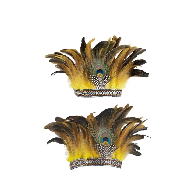 FEATHER HEADDRESS HEADBAND Head Accessories Chief Indian Hat Headwear ...