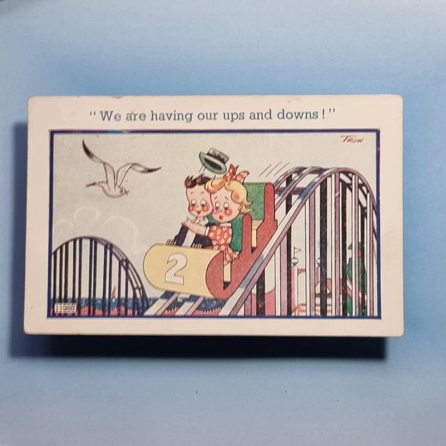COMIC POSTCARD 1965 Big Dipper Fun Fair Ups & Downs Courting Couple ...