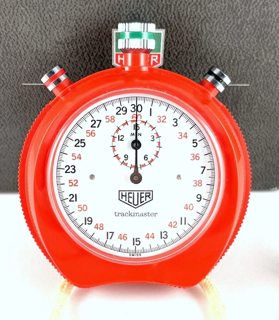 VINTAGE HEUER TRACKMASTER Red Stopwatch in Excellent Condition $325.00 ...