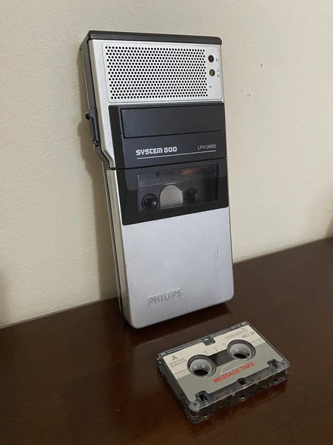 VINTAGE PHILIPS SYSTEM 800 LFH 0885 Voice Recorder Dictaphone & Tape ...