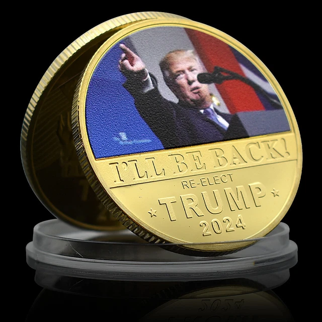 2024 DONALD TRUMP Gold Plated Challenge Coin US President Metal Crafts ...