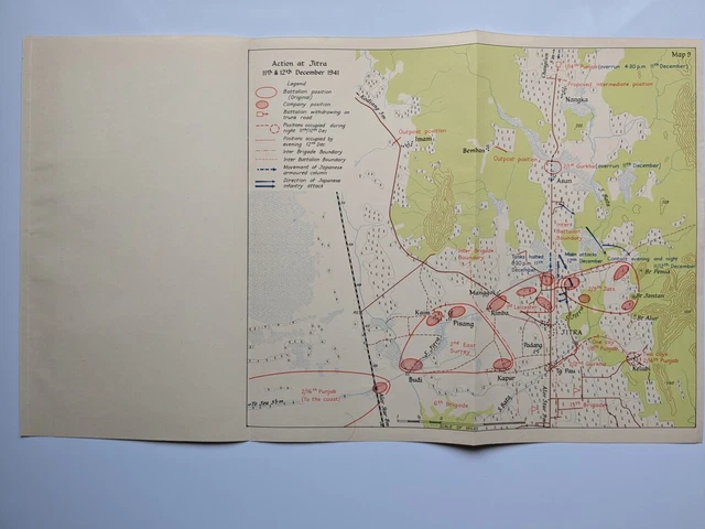 BATTLE OF JITRA Malaysia map World War 2 1941 1957 £12.00 - PicClick UK