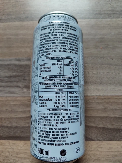 MONSTER ULTRA ZERO Energy Drink Dose 500ml Voll Full Can SKU 0221 CP Österreich EUR 6,00 ...