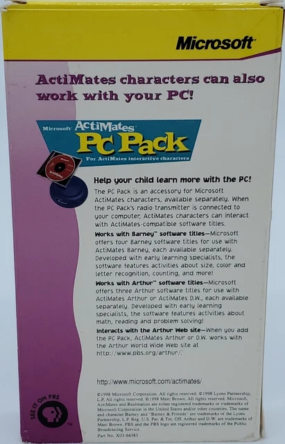 MICROSOFT ACTIMATES INTRODUCTORY Video VHS Barney & Friends & Arthur ...