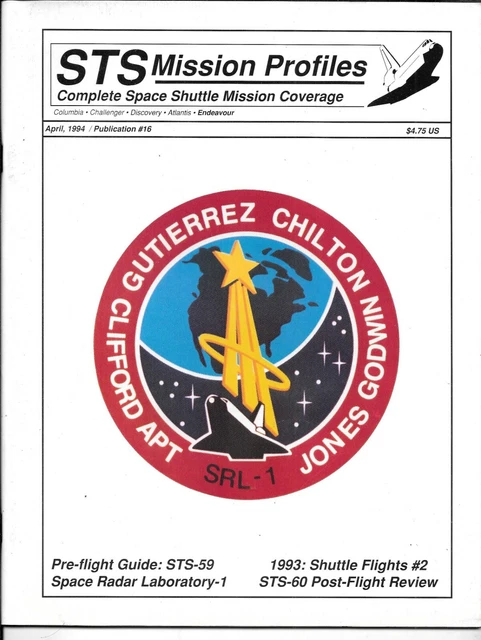 STS MISSION PROFILES #16, APR 1994, Space Shuttle Mission Coverage VF £ ...