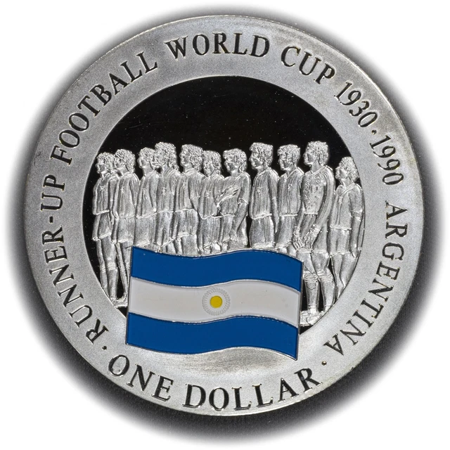 SILVER DOLLAR 2002 Cook Islands Football World Cup Argentina Runner Up ...