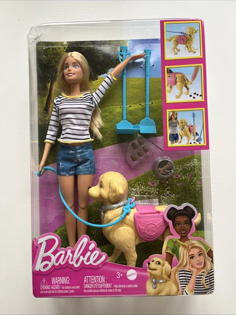 BARBIE CUTE DOG Walker Doll Potty Puppy Playset With Accessories Brand ...