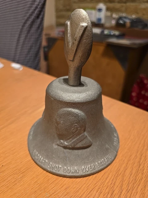 VINTAGE WW2 VICTORY BELL CAST FROM GERMAN AIRCRAFT FOR RAF BENEVOLENT ...