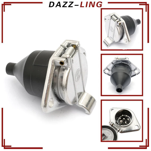 7-PIN ROUND METAL End Socket Towing Trailer RV Camper Wiring Connector ...