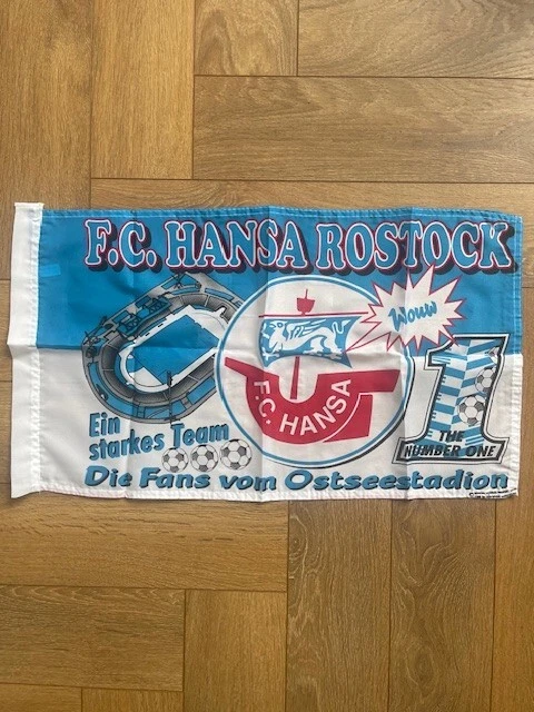 FC HANSA ROSTOCK Fahne Flagge RARITÄT 90er Fussball DIE FANS VOM ...