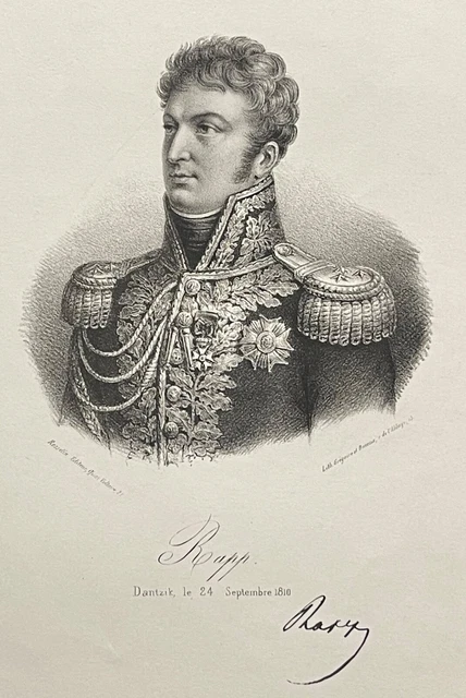 GÉNÉRAL JEAN RAPP 1771-1821 Aide de camp Napoléon Bonaparte signature c ...