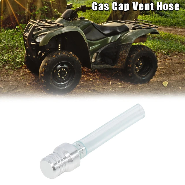 TWO-WAY GAS FUEL Tank Cap Air Vent Hose with Steel Ball for ATV Silver ...