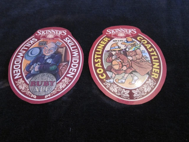 TWO DIFFERENT LAMINATED SKINNER'S Brewery Real Ale pump clips. £2.99 ...