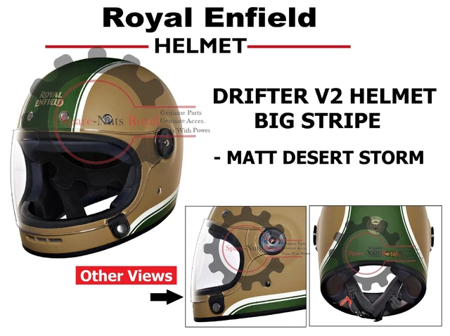 ROYAL ENFIELD DRIFTER V2 Full Face "HELMET" Big Stripe - MATT DESERT ...