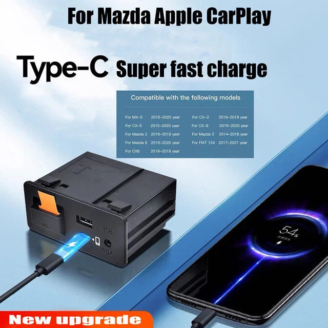 CARPLAY ADAPTER ANDROID Auto USB HUB Retrofit kit For Mazda 2 3 6 CX-3 ...