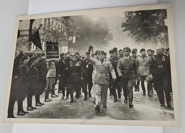 FOTO FASCHIST BENITO Mussolini mit Nazis und italienischen Bündeln im ...