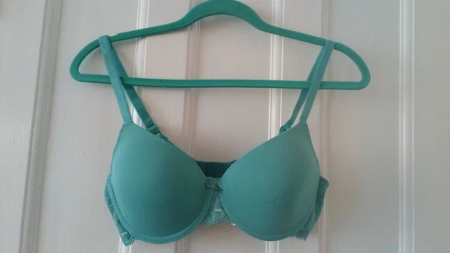 AVON LANA T Shirt Bra With Lace Underwired Padded Turquoise Blue 36B £4 ...