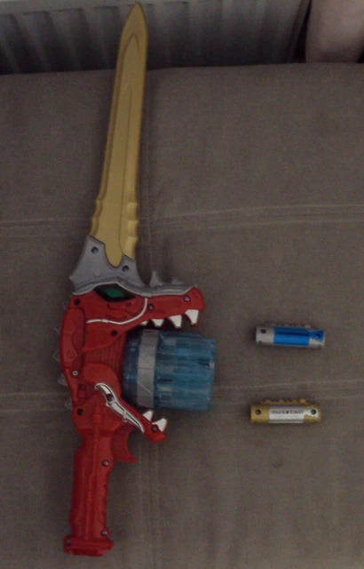 POWER RANGERS DINO Charge Red T-Rex Dino Super Drive Saber Sword With 2 ...