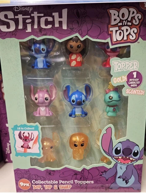 DISNEY STITCH SCENTED Pencil Toppers Bops N Tops Set Of Nine Gift Box ...