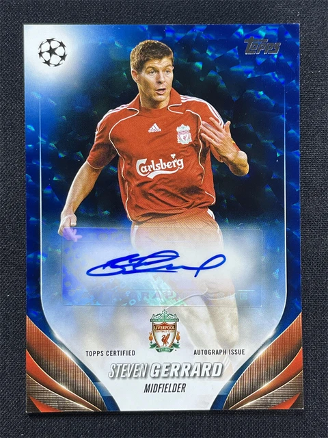 2023-24 TOPPS UEFA Club Competitions Steven Gerrard #A-SG Blue Icy Auto ...