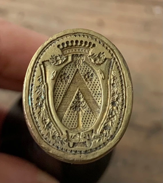 SCEAU CACHET BLASON Bronze Couronne Tbe EUR 150,00 - PicClick FR