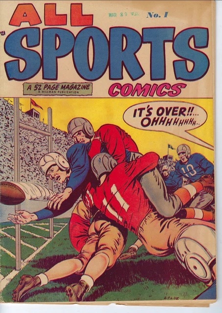 VINTAGE ALL SPORTS COMICS No 1 Football Boxing Pool Baseball Olympic ...