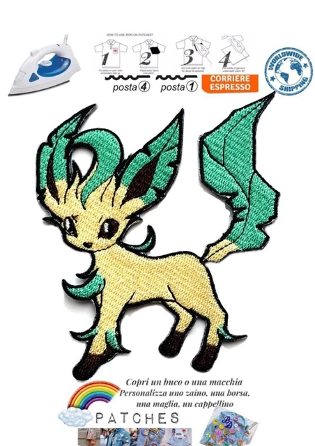 PATCH LEAFEON POKÉMON toppa termoadesiva iron on grass monster Eevee evolutions EUR 6,49 ...