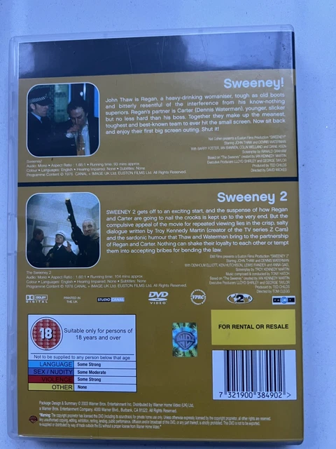 THE SWEENEY MOVIES - UK DVD Double Feature - 2003 £11.86 - PicClick UK