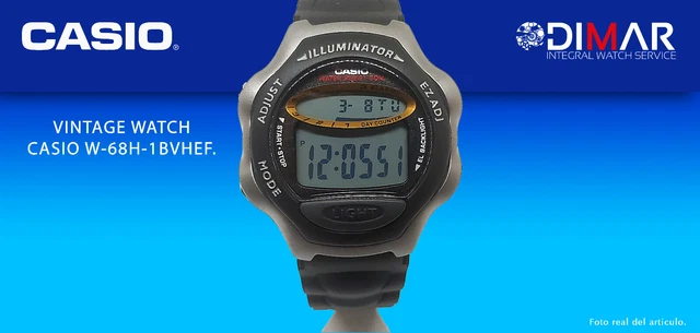 VINTAGE CASIO WATCH W-68H-1BVHEF, QW.2189 WR.50m, ILLUMINATOR BACKLIGHT ...