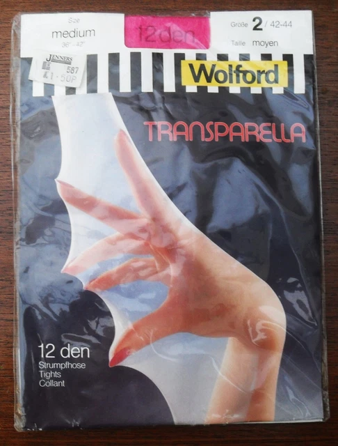 VINTAGE WOLFORD TRANSPARELLA Flamingo Tights 36 - 42 Inch Hips. Bnip £9 ...