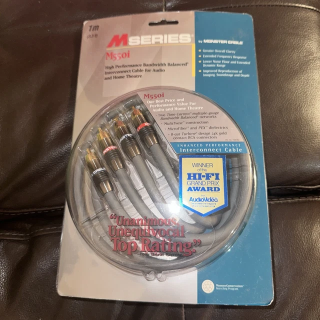 MONSTER CABLE M-SERIES M550i audio stereo RCA interconnect cable 1m £45 ...