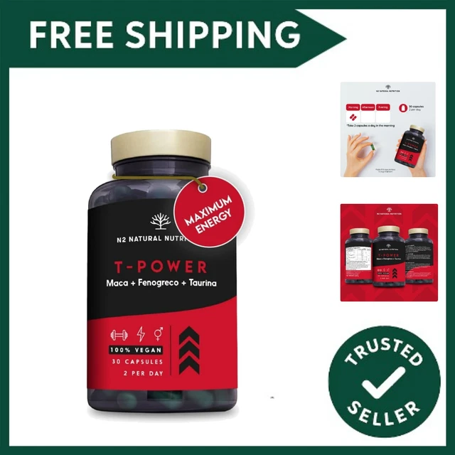 T-POWER NATURAL SUPPLEMENTS for Men. Maca Root, Zinc, Gingseng ...