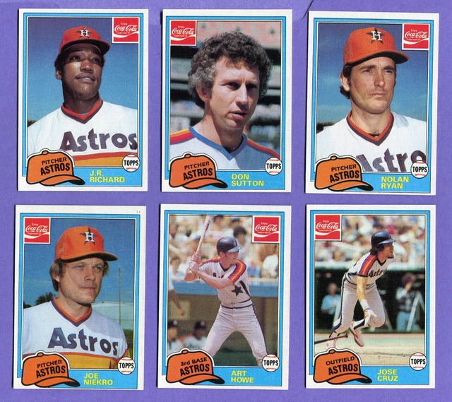 1981 TOPPS COCA-COLA Coke 12 cartes de baseball Houston Astros équipe ...