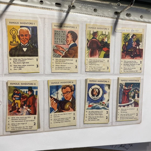 QUAKER OATS - ‘Famous Inventors’ Trade Cards. 10 of 12. £5.25 - PicClick UK