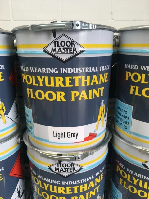 HARD WEARING LIGHT-GREY Floor Paint/Garage/Factory/Warehouse 20 Litres ...