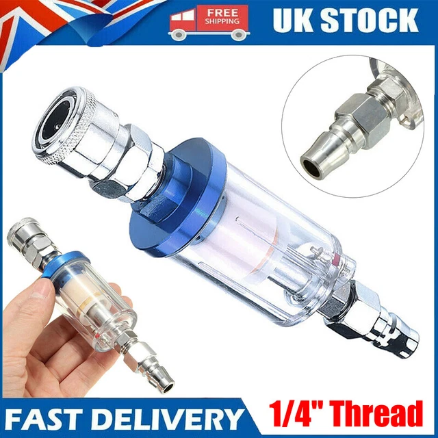IN LINE OIL Water Separator Filter Seperator Air Brush Compressor Tool ...