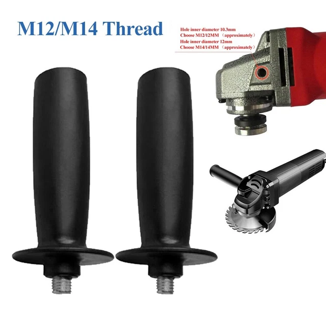 12MM/14MM SIDE NON-SLIP Handle For Angle Grinder Black M14 Types Useful ...