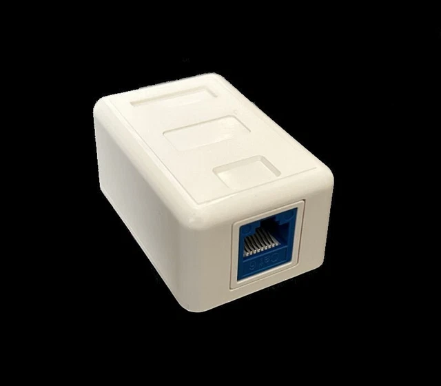 1 PORT CAT6 RJ45 Network Ethernet Wall Surface Mount Box w/ Cat.6 ...