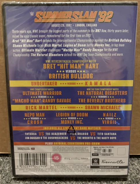 WWE: SUMMERSLAM 1992 - 30th Anniversary Edition [DVD] £8.99 - PicClick UK