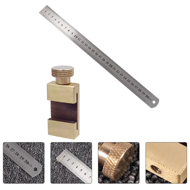 STRUMENTI DI PRECISIONE righello marcatura acciaio inox blocco limitato ...
