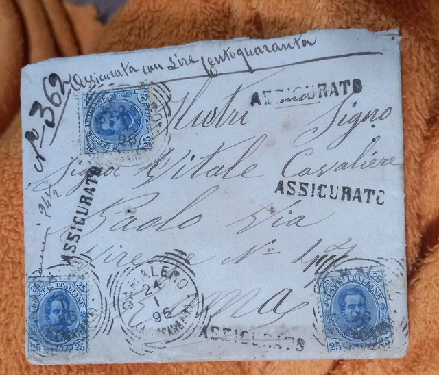 LETTERA ASSICURATA DEL Periodo Di Umberto I Diretta A Roma EUR 3,90 ...