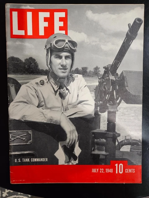 LIFE MAGAZINE JULY 22, 1940 Featuring a Tank Commander on the Cover £6. ...
