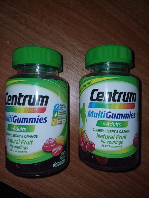 2 X 60 Centrum Multi Gummies - Cherry Berry & Orange flavour Adult ...