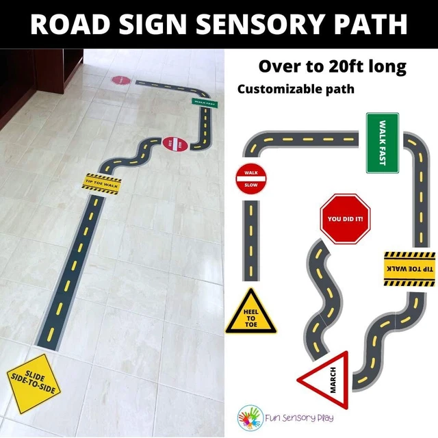 SENSORY PATH - Road Sign Actions, Sensory Pathway for Schools, Daycares ...
