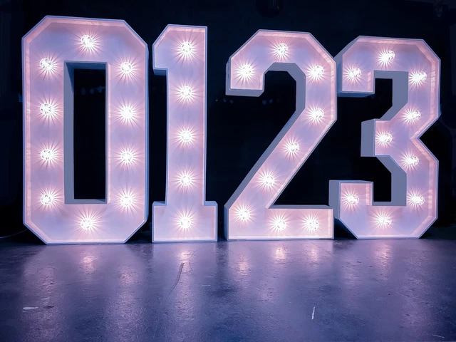 LARGE LIGHT UP Numbers - 4ft Numbers - letters - Marquee - Sign ...