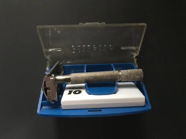 RASOIR ANCIEN RARE GILLETTE papillon antique USA safety razor + boite ...